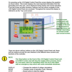 JCB Digital Control Panel Operators Manual