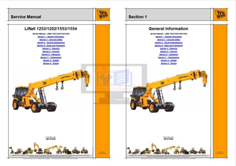 JCB Liftall 1253,1202,1553,1554 Service Repair Manual | PDF MANUAL DOWNLOAD