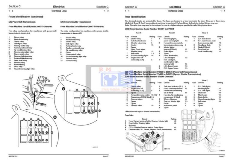 JCB 504B, JCB 526 Loadall Service Repair Manual