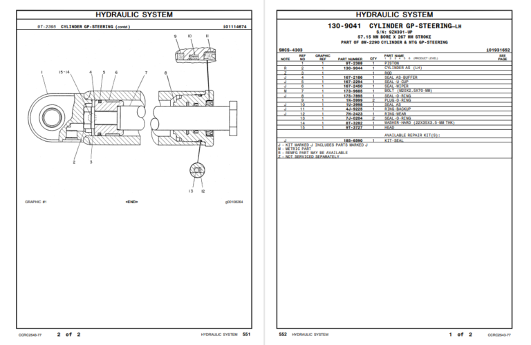 Caterpillar 140H Motor Grader Parts Manual