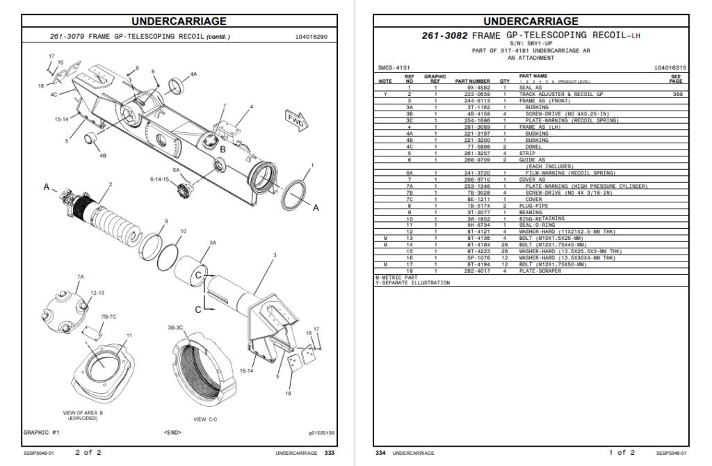 Caterpillar D6R TRACK-TYPE Dozer Parts Manual