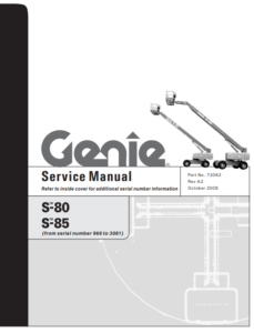 Genie S-80, Genie S-85 Articulating Boom Lift Service Repair Manual