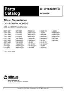 Allison 5000, Allison 6000 Product Family Spare Parts Catalogue