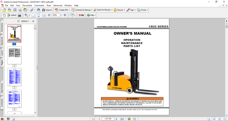 Big Joe Forklift CB22 Series Owners Manual