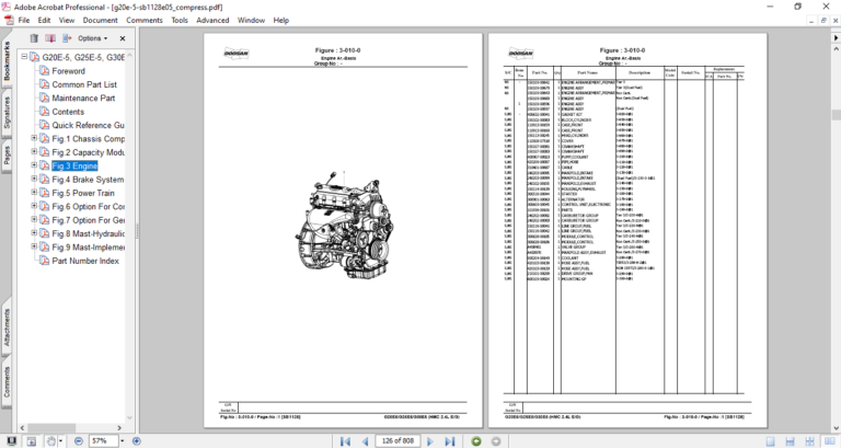 Doosan G20E-5, Doosan G25E-5, Doosan G30E-5 Parts Manual