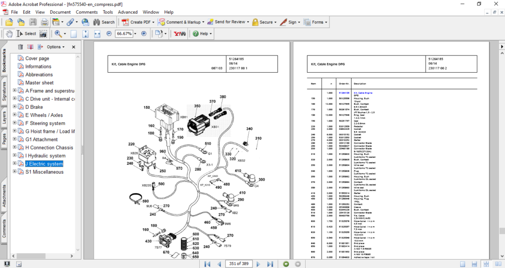 Jungheinric DFG 430 Forklift Spare Parts Catalogue