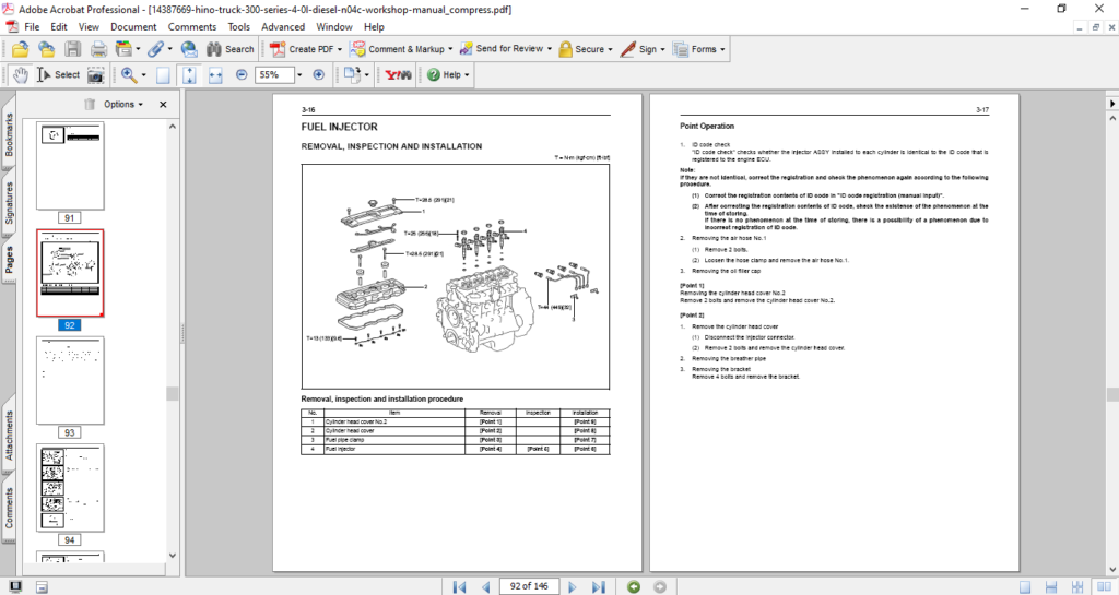 Hino Truck 300 Series - Engine N04C Workshop Repair Manual