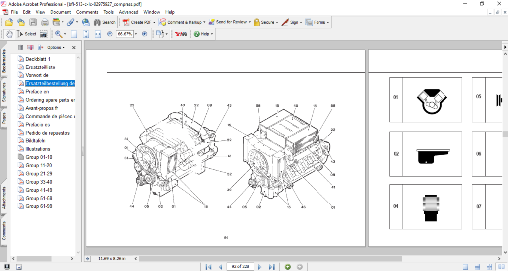 Deuts BFL 513, C, LC Engine Spare Parts Catalogue