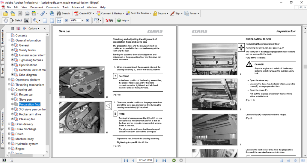 Claas Lexion 480 Service Repair Manual