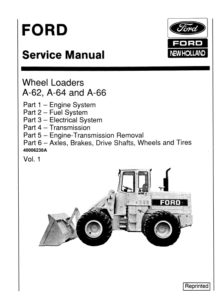 Ford A62 , Ford A64 , Ford A66 Wheel Loader Service Repair Manual