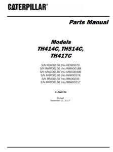 Caterpillar TH414C, TH514C,TH417C Telehandlers Parts Manual