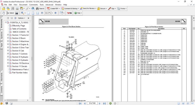 Caterpillar TL1055C, TL1255C Telehandlers Parts Manual