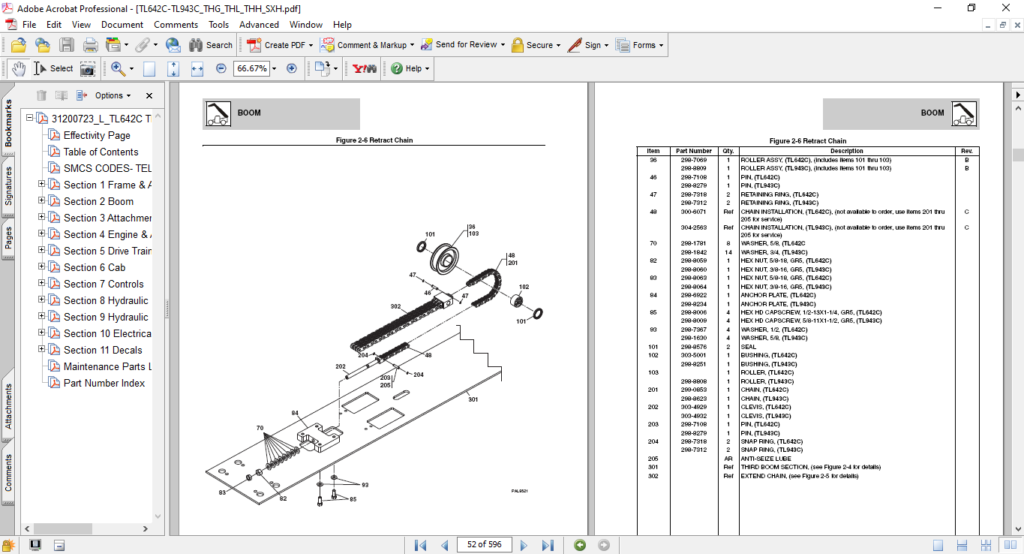 Caterpillar TL642C, TL943C Telehandlers Parts Manual