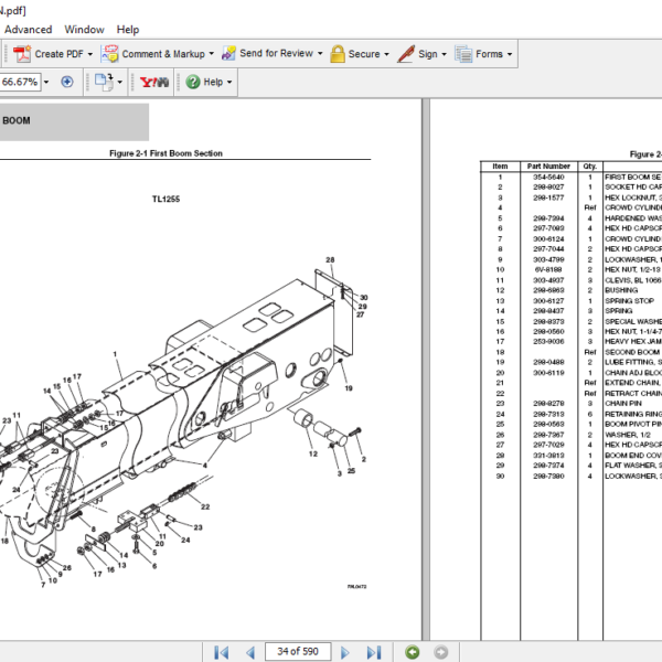Caterpillar TL1055, Caterpillar TL1255 Telehandlers Parts Manual