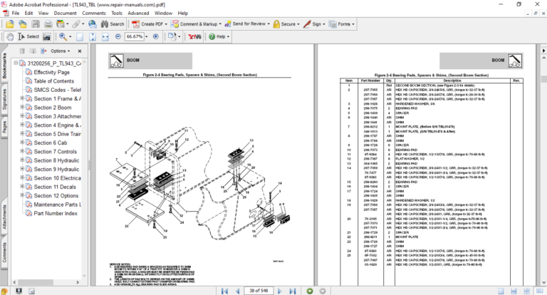 Caterpillar TL943 Telehandler Parts Manual