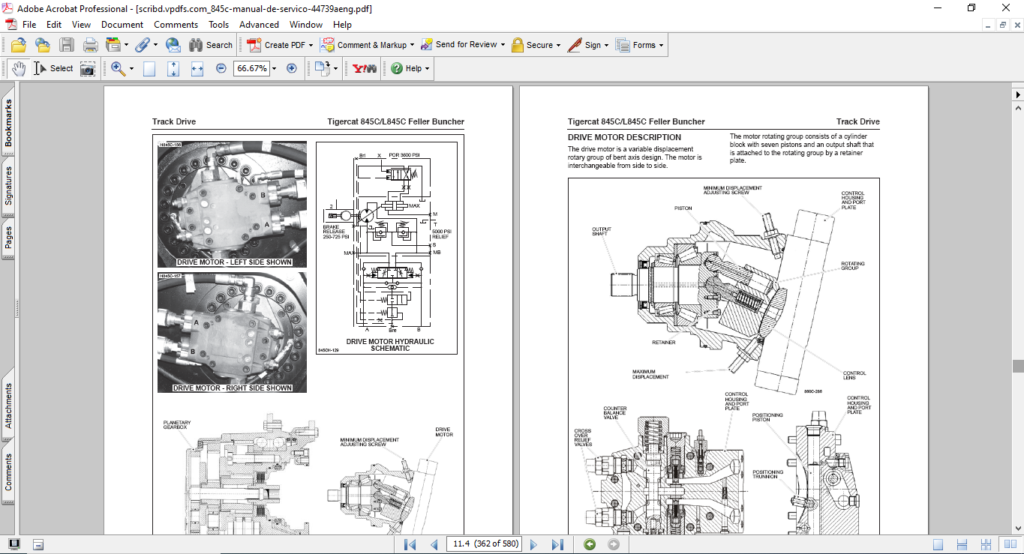 Tigercat 845C, Tigercat L845C Feller Buncher Service Repair Manual
