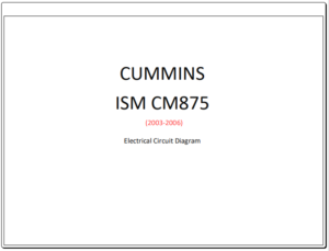 Cummins - ISM CM875 Electrical Circuit Diagram