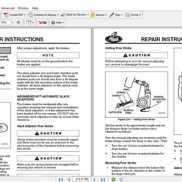Mack Air Brakes System Service Repair Manual