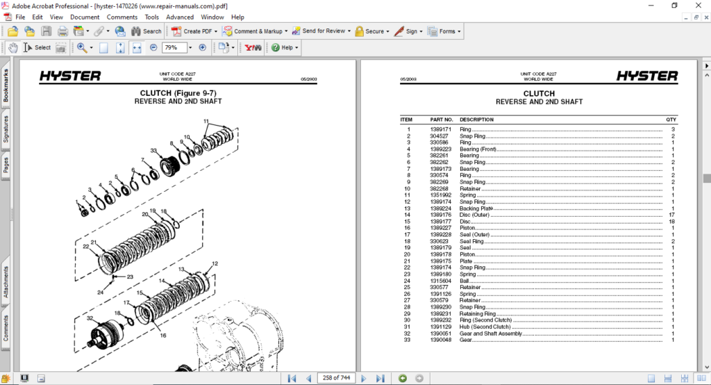 Hyster HR45-25, HR45-31, HR45-40LS, HR45-40S, HR45-36L, HR45H (A227 ...