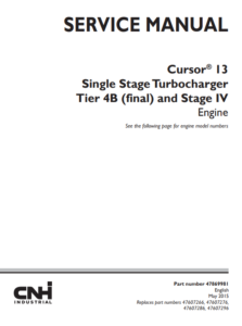 Cursor 13 Single Stage Turbocharger Tier 4B (final) And Stage IV Engine ...